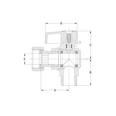 AV1007-MF Brass Gas Ball Valve M1/2" x F3/4" Nut PTFE Male x Revolving ...
