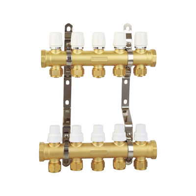 Threaded Pipeline Brass Manifold 2-10way Hot Water Manifold Distribution